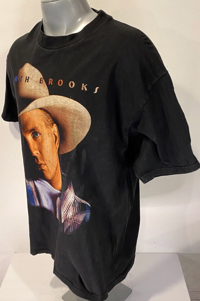 Garth Brooks XL Vintage Black T-Shirt Graphic 1998 World Tour Tee ...
