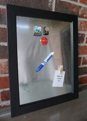 Memo Board - Galvanized metal w/ Black Wood Frame & FREE Art Magnet. | eBay