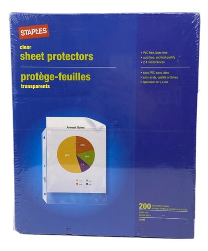 Staples Standard Sheet Protectors 200/Pack 10525 718103009898 | eBay