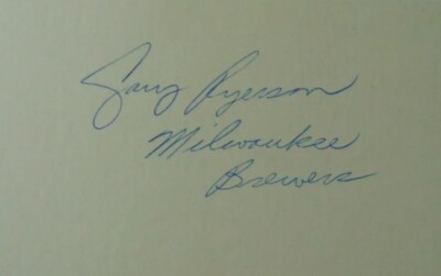 "Milwaukee Brewers" Gary Ryerson Hand Signed 3X5 Card JG Autographs COA ...