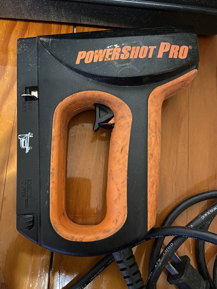 Power Shot Pro 9100 Heavy Duty Electric Staple And Nail Gun + Case | eBay