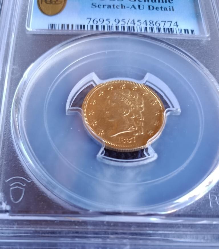 1837 Classic Liberty $2 1/2 gold Quarter Eagle, HM-1, PCGS AU details ...