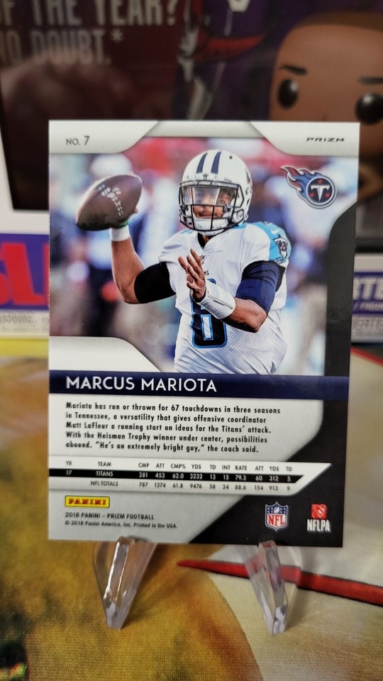 2018 Marcus Mariota Prizm Red White Blue RWB Card Tennessee Titans | eBay