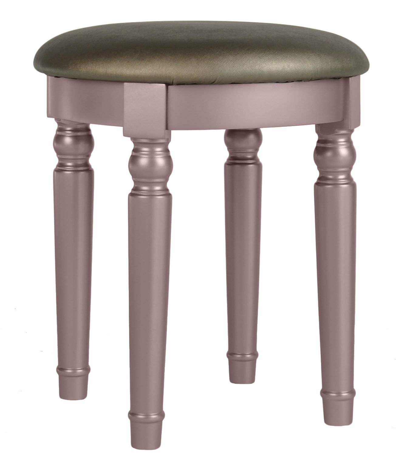 Rose Gold Pink 3 pc Vanity Set Tri Fold Mirror Wooden Table Stool ...