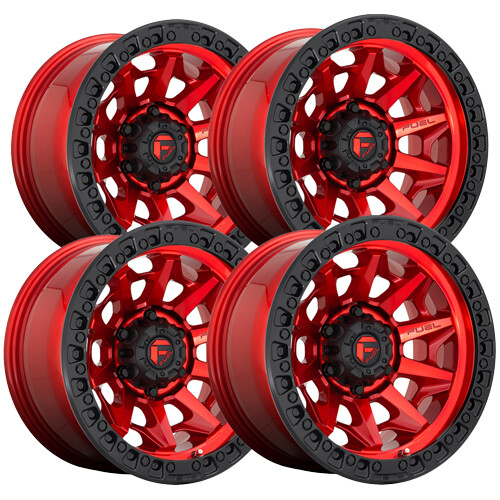 (Set of 4) Fuel D695 Covert 20x9 8x180 +1mm Candy Red Wheels Rims 20 ...