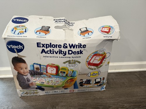 VTech Explore and Write Activity Desk Transforms Into Easel Chalkboard for Kids | eBay