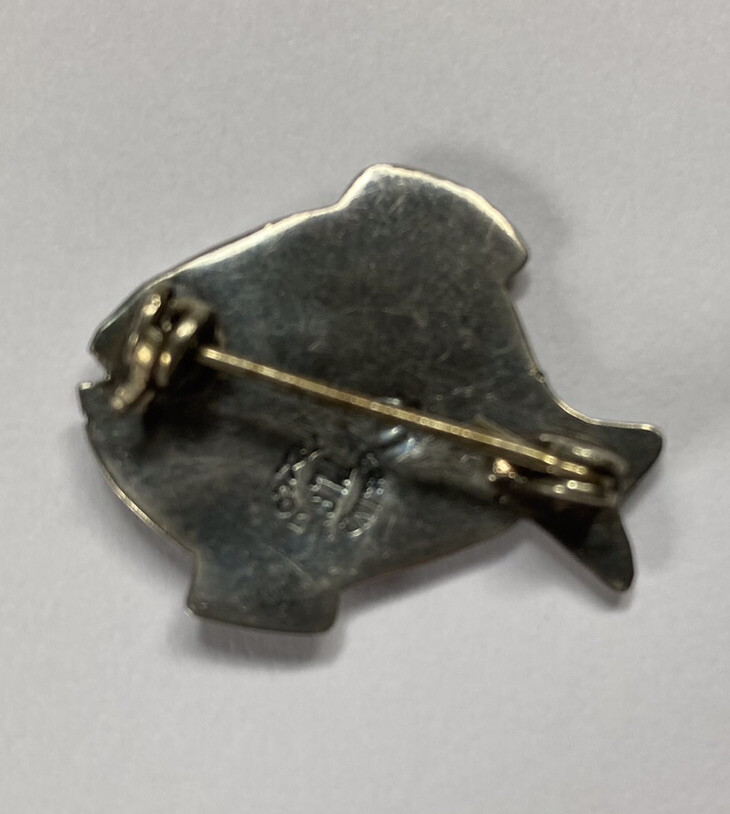 Taxco Signed TLR Sterling Silver Abalone Tropical Angel Fish Pin ...