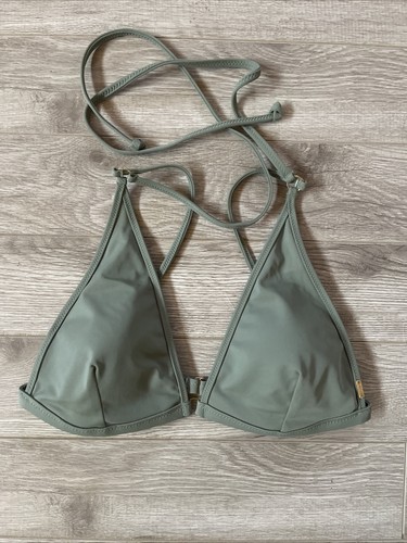 Victorias Secret Green Medium Triangle Bikini Top Plunge Padded VS ...