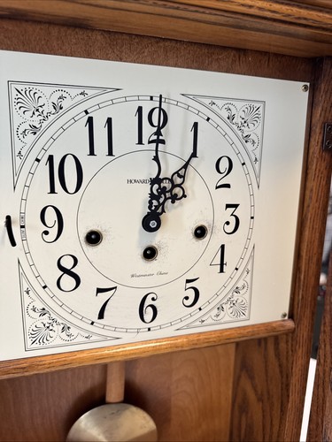 Howard Miller Sandringham Oak Wall Clock Model 613-108 with Pendulum ...