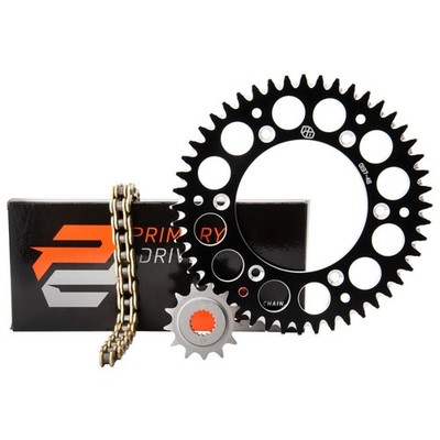 Primary Drive Chain and Sprocket Kit - Aluminum Black Rear/Gold X-Ring ...