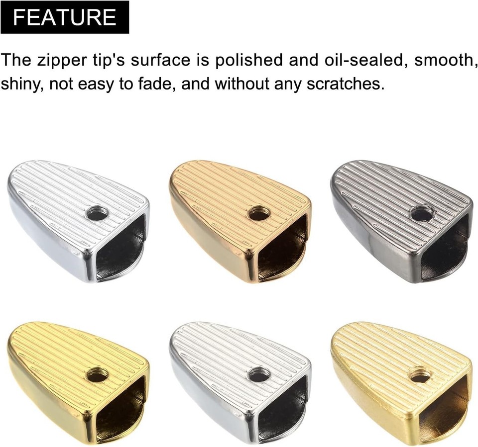 sourcing map Metal Zipper Stopper, 30Pcs 0.35'' Thumb Zipper Tail Clip ...