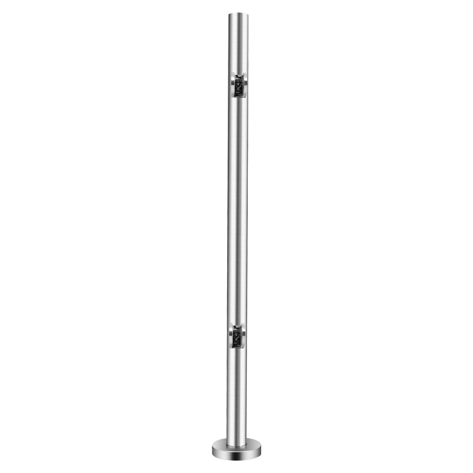 35.4" Glass Balustrade Middle Post 304 Stainless Steel Silver Glass ...