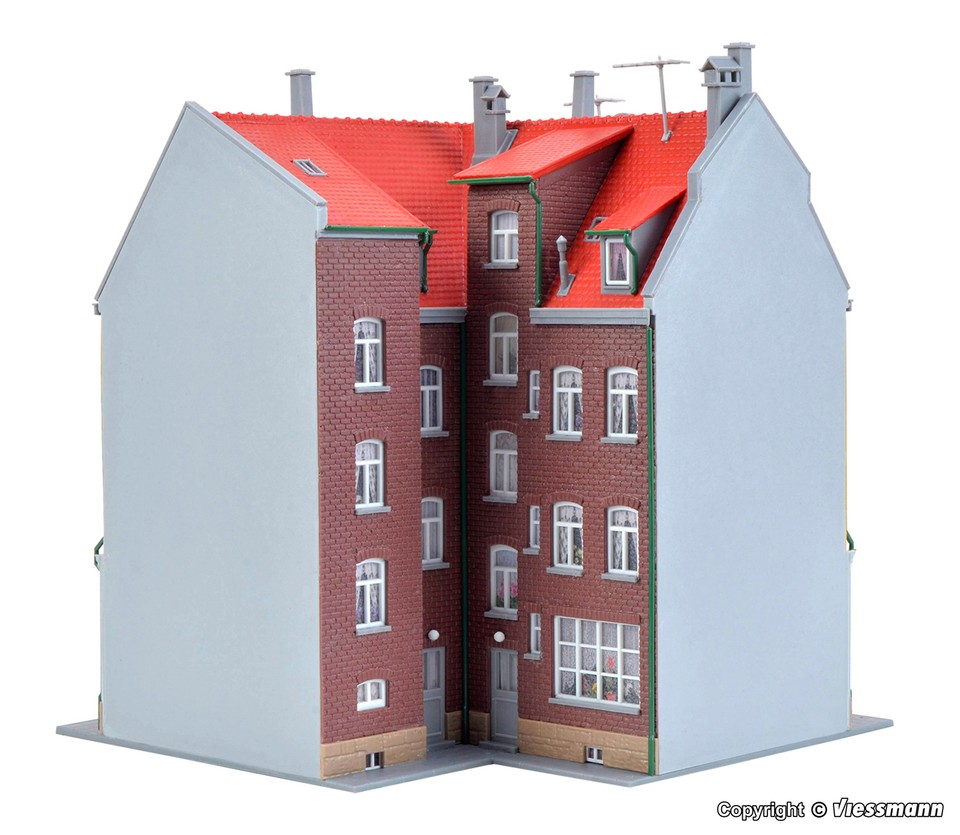 Kibri 38350 Ho Scale City Corner Building 90° with Lighting | eBay