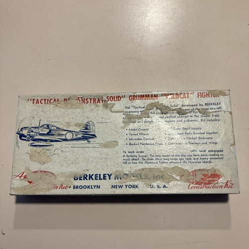 Berkeley Tactical Demonstration Solids Grumman Wildcat F4F3 Balsa Model ...