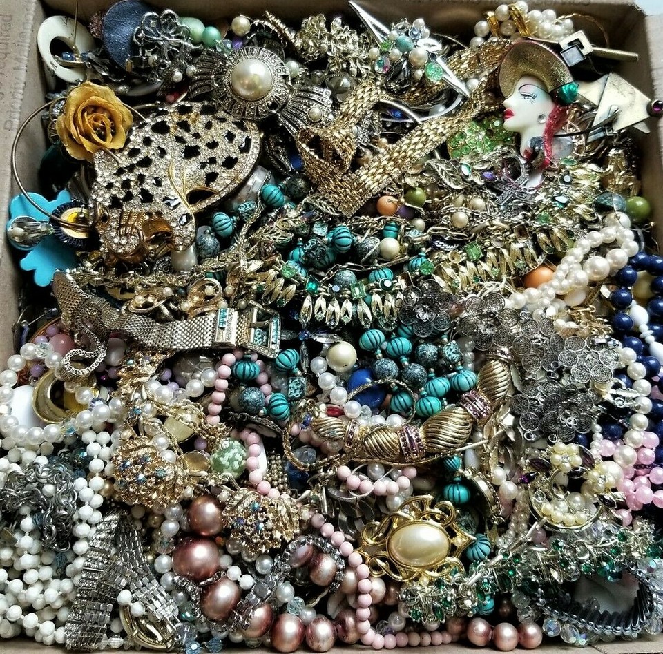Huge Jewelry Hunt Lot 3 LBS Unsearched Unsorted Piece Parts Tangles ...