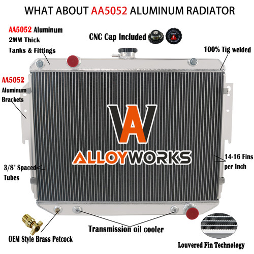 4 Row Radiator For 1995-98 Dodge B1500 B2500 B3500 1999-03 Ram 1500 ...