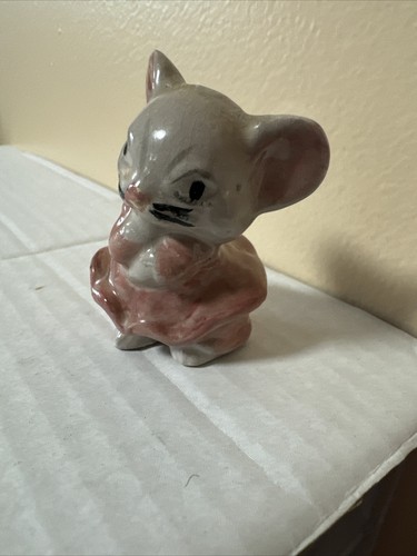 Vintage Post WW2 Japan 4” Painted And White Glazed Porcelain Mouse 2 ...