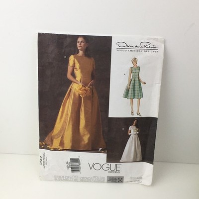 Vogue Oscar de la Renta 2512 Uncut Factory Folded Formal Dress Size 12 ...