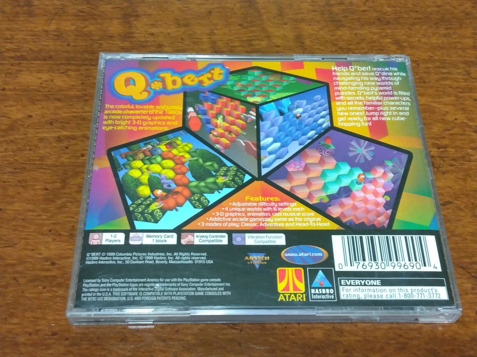Qbert (Sony PlayStation 1, 1999) PS1 Complete Black Label CIB Tested ...