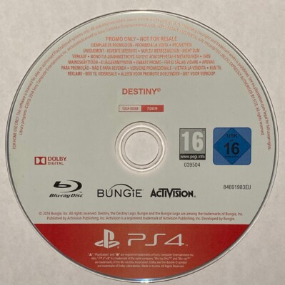 Destiny PlayStation 4 PS4 Promo Only Not for Resale Disc Only Full Game ...