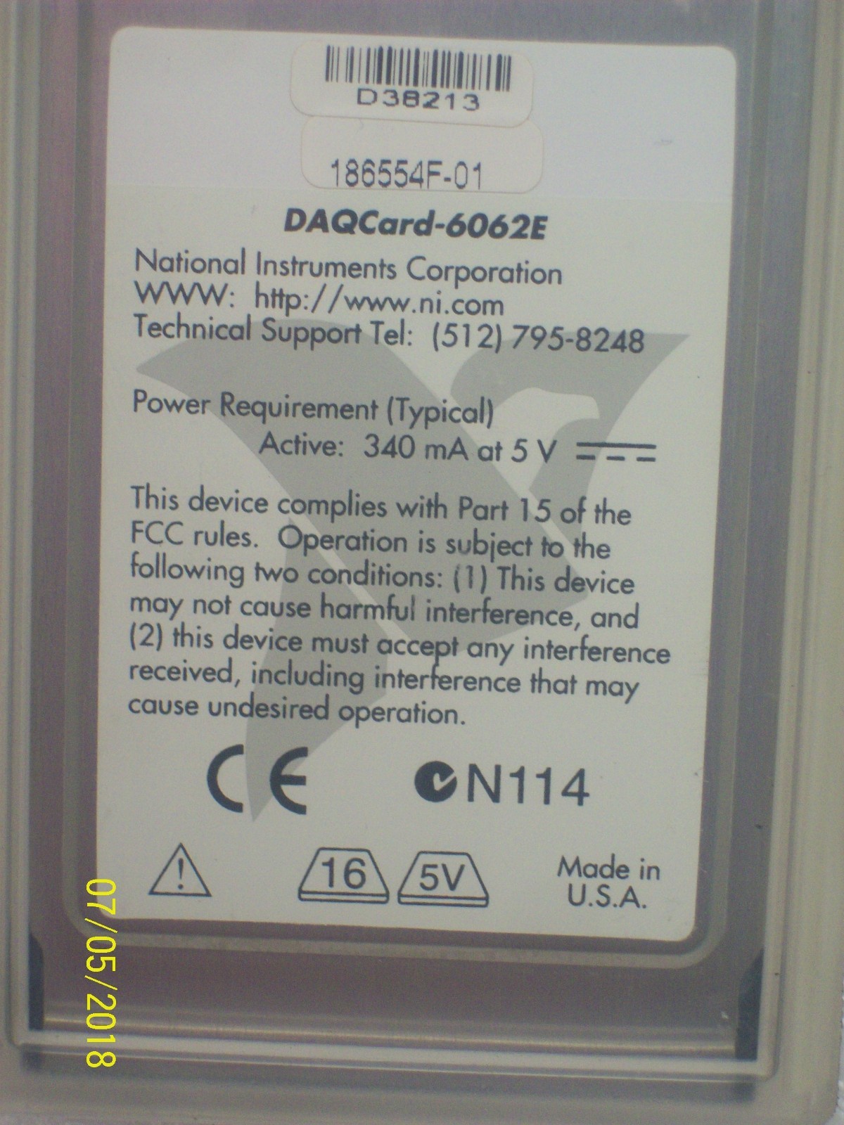 NEW National Instruments DAQCard DAQ Card 6062E NI PCMCIA 12-bit I/O | eBay