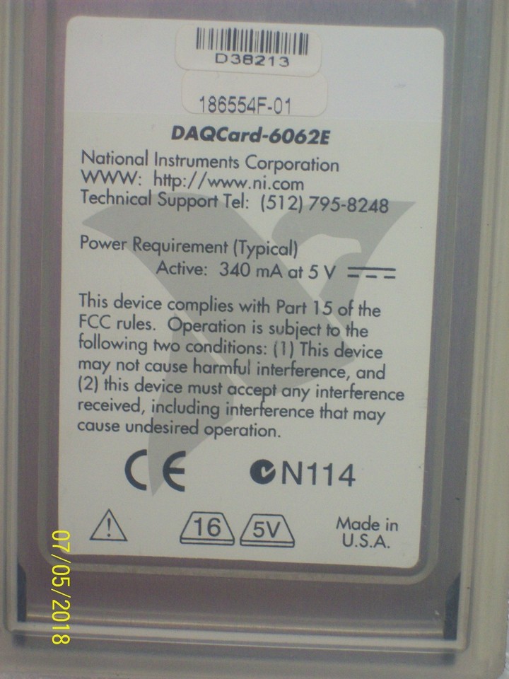 NEW National Instruments DAQCard DAQ Card 6062E NI PCMCIA 12-bit I/O | eBay