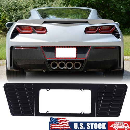 Rear License Plate Frame Aluminum Gloss Black Fit For Corvette C7 2014 ...