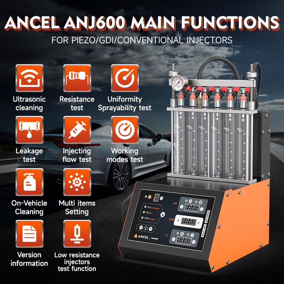 Ultrasonic GDI Piezo Fuel Injector Cleaner and Tester Machine Kit ANCEL ...