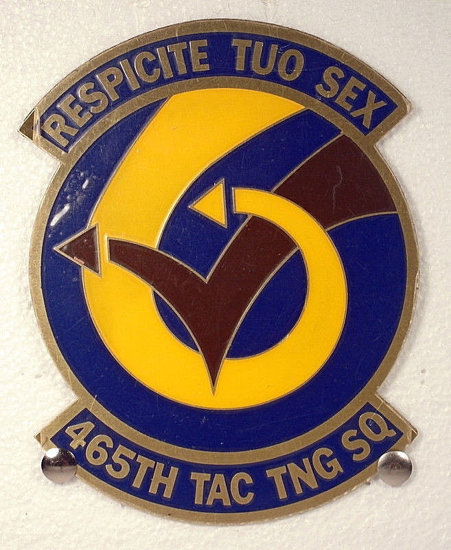 USAF 465th Tactical Fighter Training Squadron Metal Full Colored Emblem ...