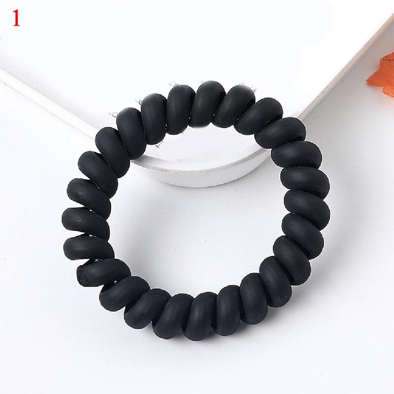 1Pcs Telephone Wire Elastic Rubber Band Traceless Girls Ponytail Hair ...