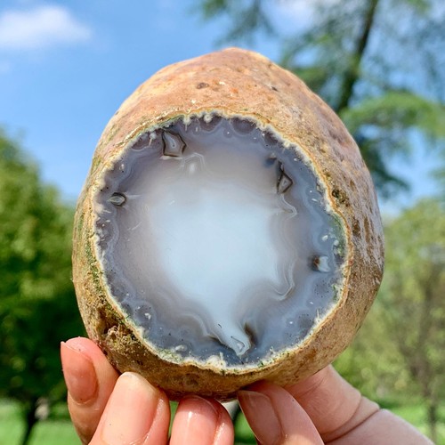 308G Natural and Beautiful Agate Geode Druzy Slice Extra Large Gemstone ...