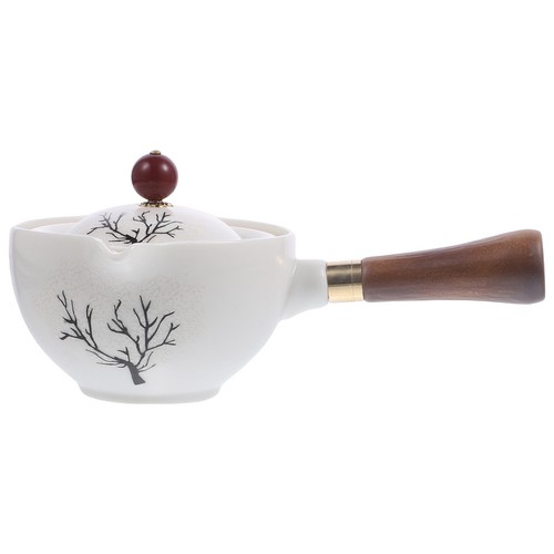 Flower Pattern Teapot Handheld Teapot Retro Side Handle Tea Kettle Tea ...
