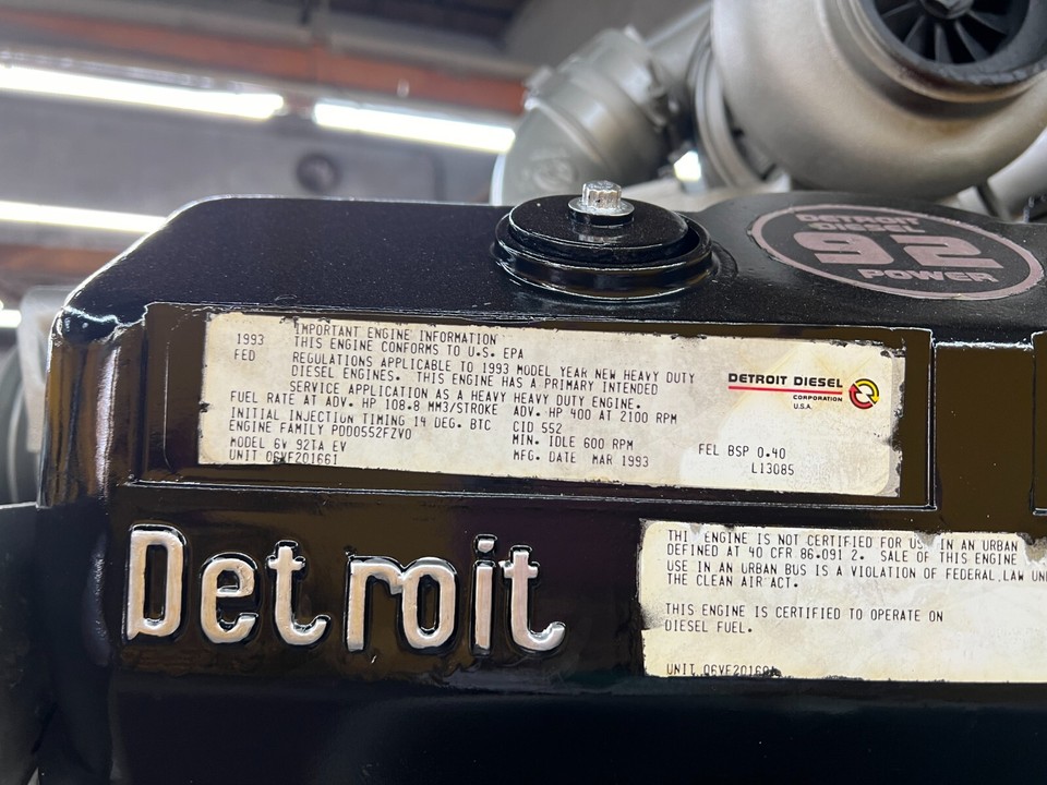 1993 Detroit 6V92 Diesel Engine For Sale, 6V92TA, DDEC2, SILVER | eBay