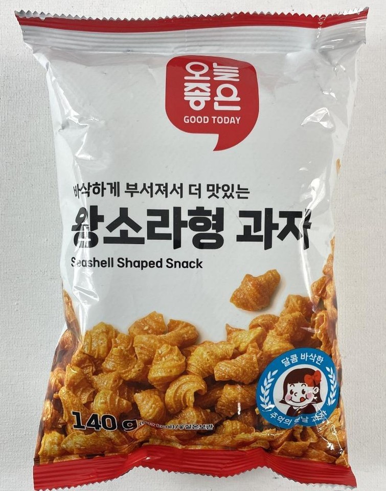 Korean Lotte Mart GOOD TODAY Seashell Shaped Snack 140g, 2024 Gold ...