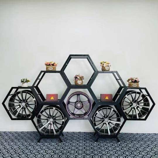 WHEEL DISPLAY RACK HOLDS 17" to 22" WHEELS- SHOWROOM FLOOR RACK- 8 ...