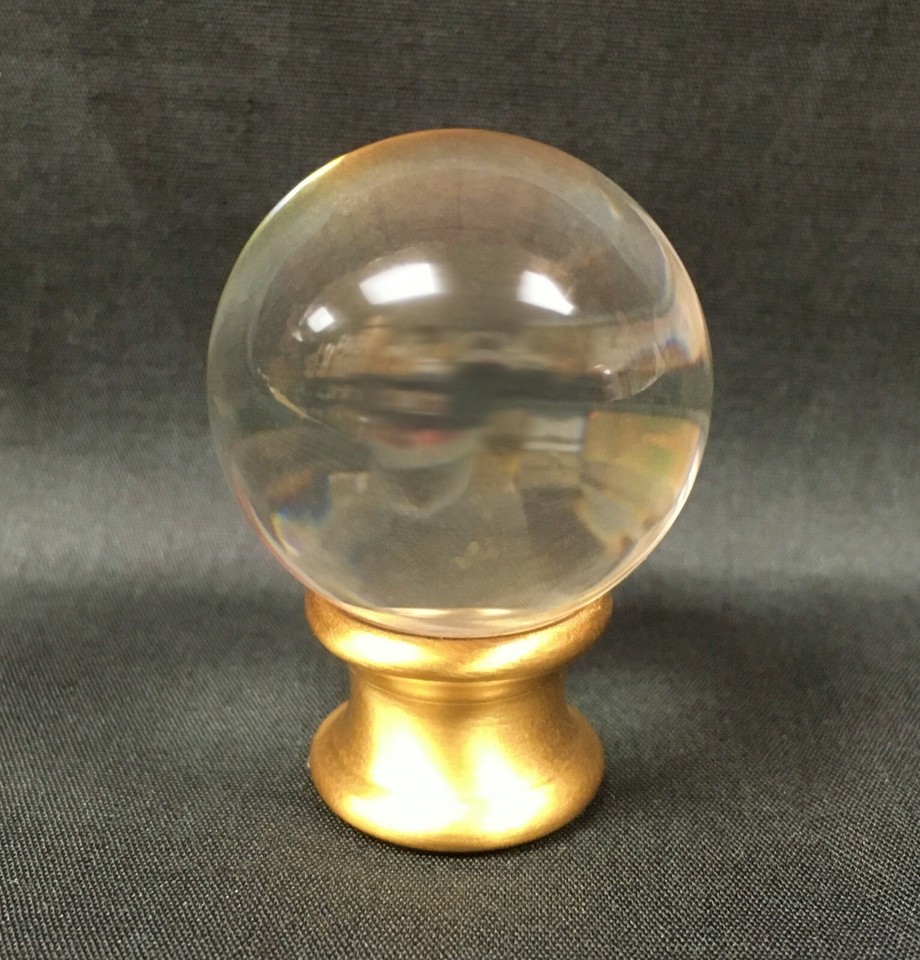 LAMP FINIAL-CLEAR OPTIC CRYSTAL LAMP FINIALS-CHROME/SATIN BRASS BASES ...