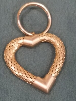 Vintage Heart of Gold Key Ring / Gold Tone Mesh Keychain | eBay
