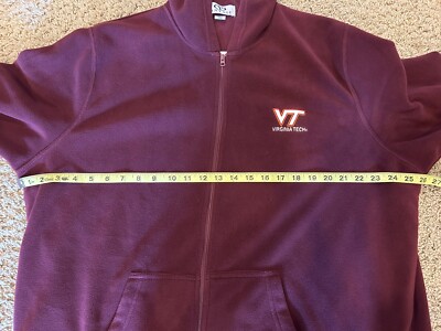 XXL Virginia Tech Hokies Full Zip Hooded Fleece Jacket by Vantage | eBay