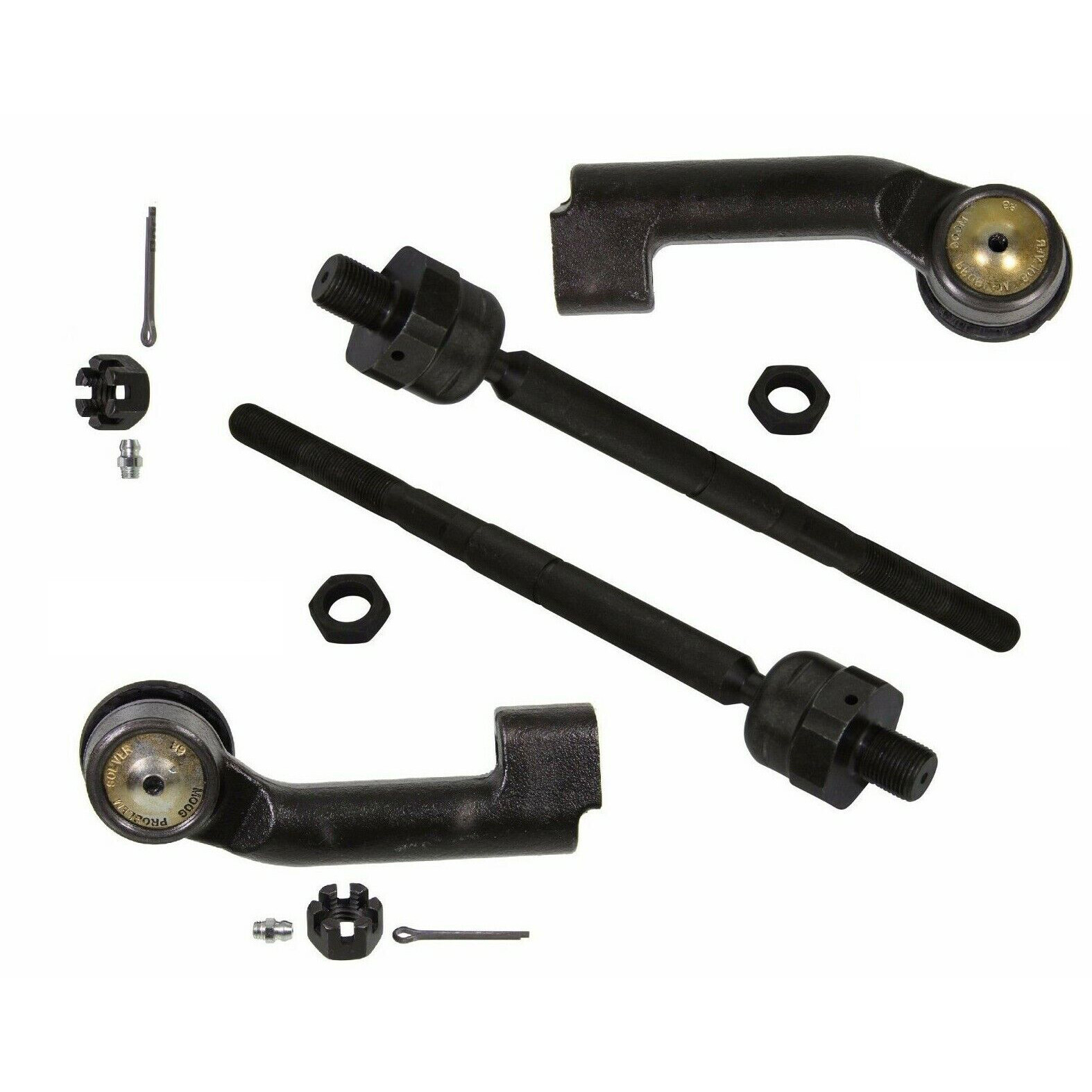 Moog 2 Front Inner & 2 Outer Steering Tie Rod End Kit For Ford Lincoln ...
