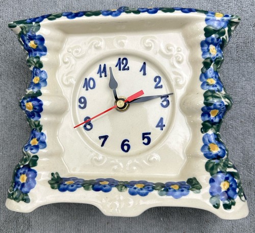 Vintage Andy Ceramic Quartz Clock Floral Design Hand Made In Poland | eBay