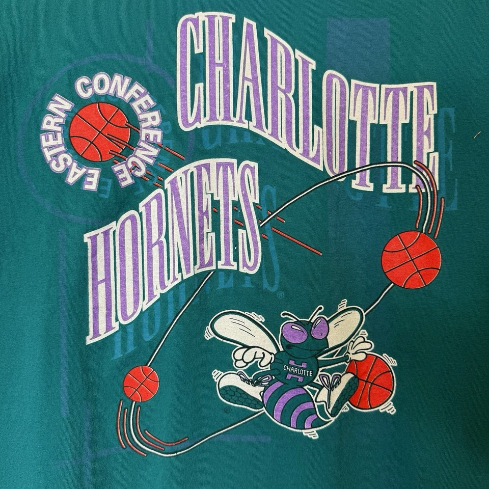 Vtg Charlotte Hornets Nutmeg Shirt Men’s Large 90s NBA USA Basketball ...