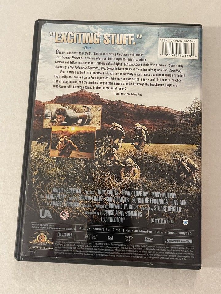 Beachhead DVD Black and White 1954 Movie Tony Curtis | eBay