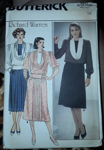 Butterick Sewing Pattern 6927 Misses Top Skirt Richard Warren Sz 16 ...