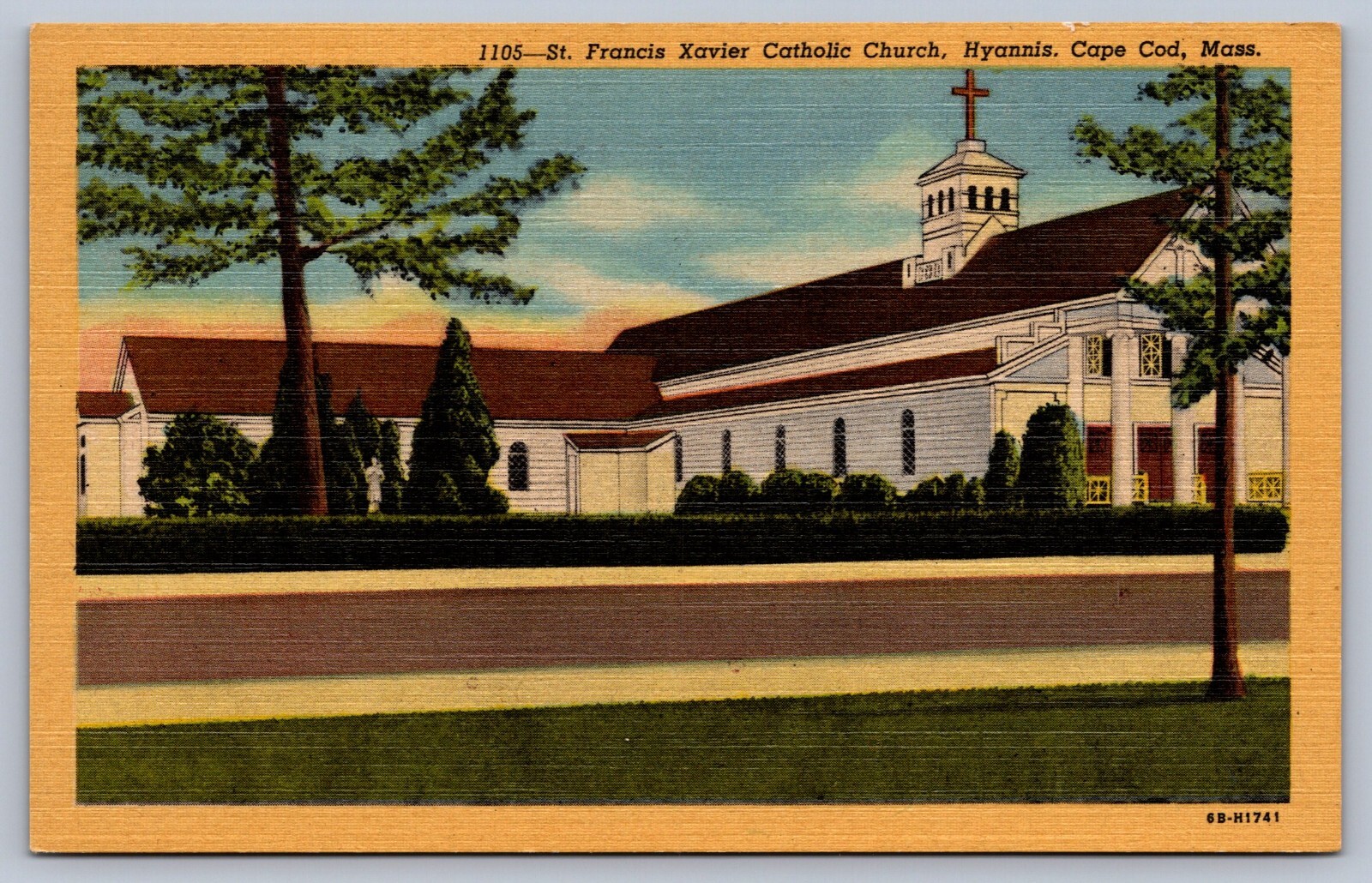 Postcard Hyannis Cape Cod MA St. Francis Xavier Catholic Church | eBay