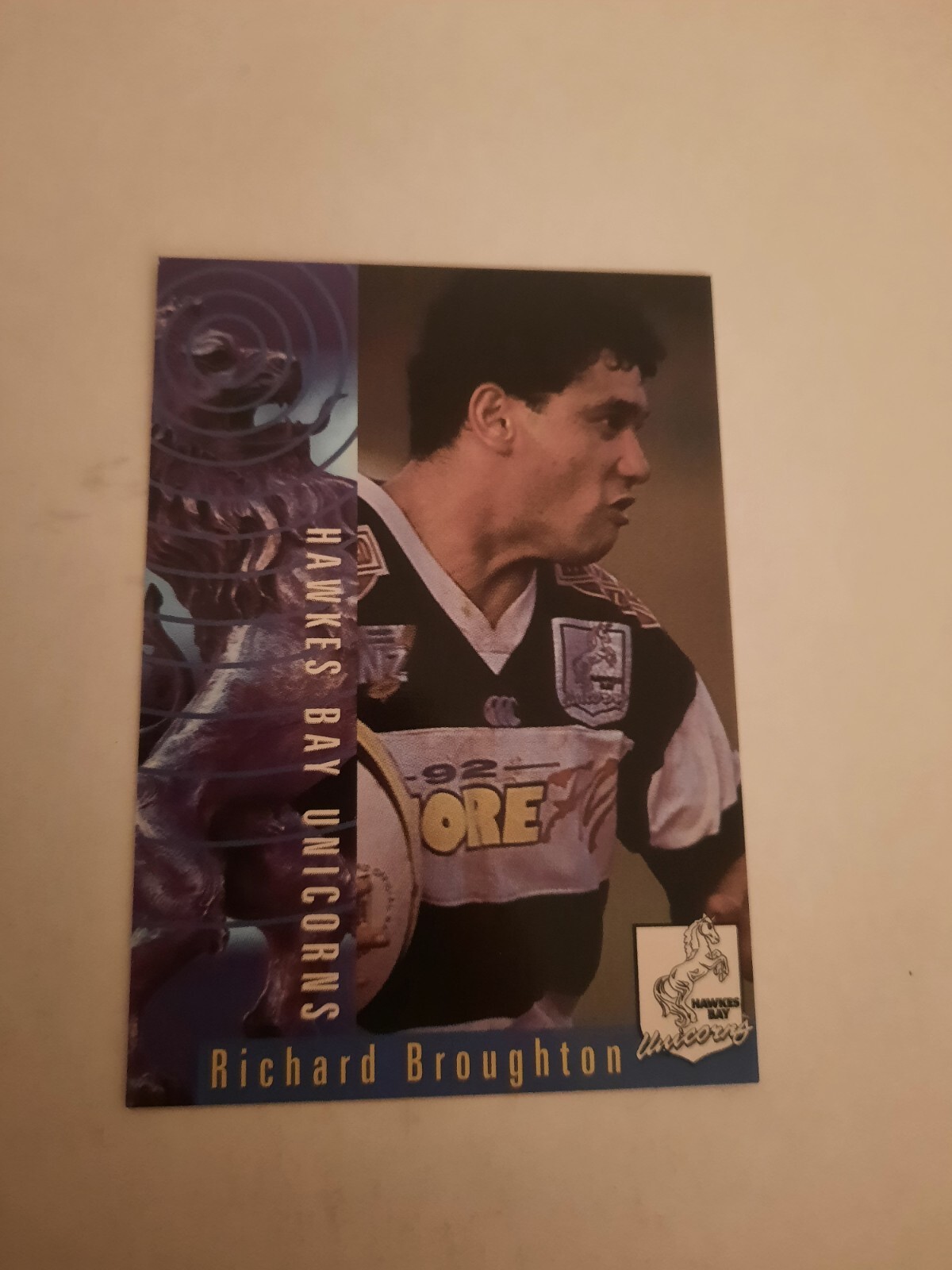 1996 Card Crazy Authentics NZ Hawkes Bay Unicorns Richard Broughton ...