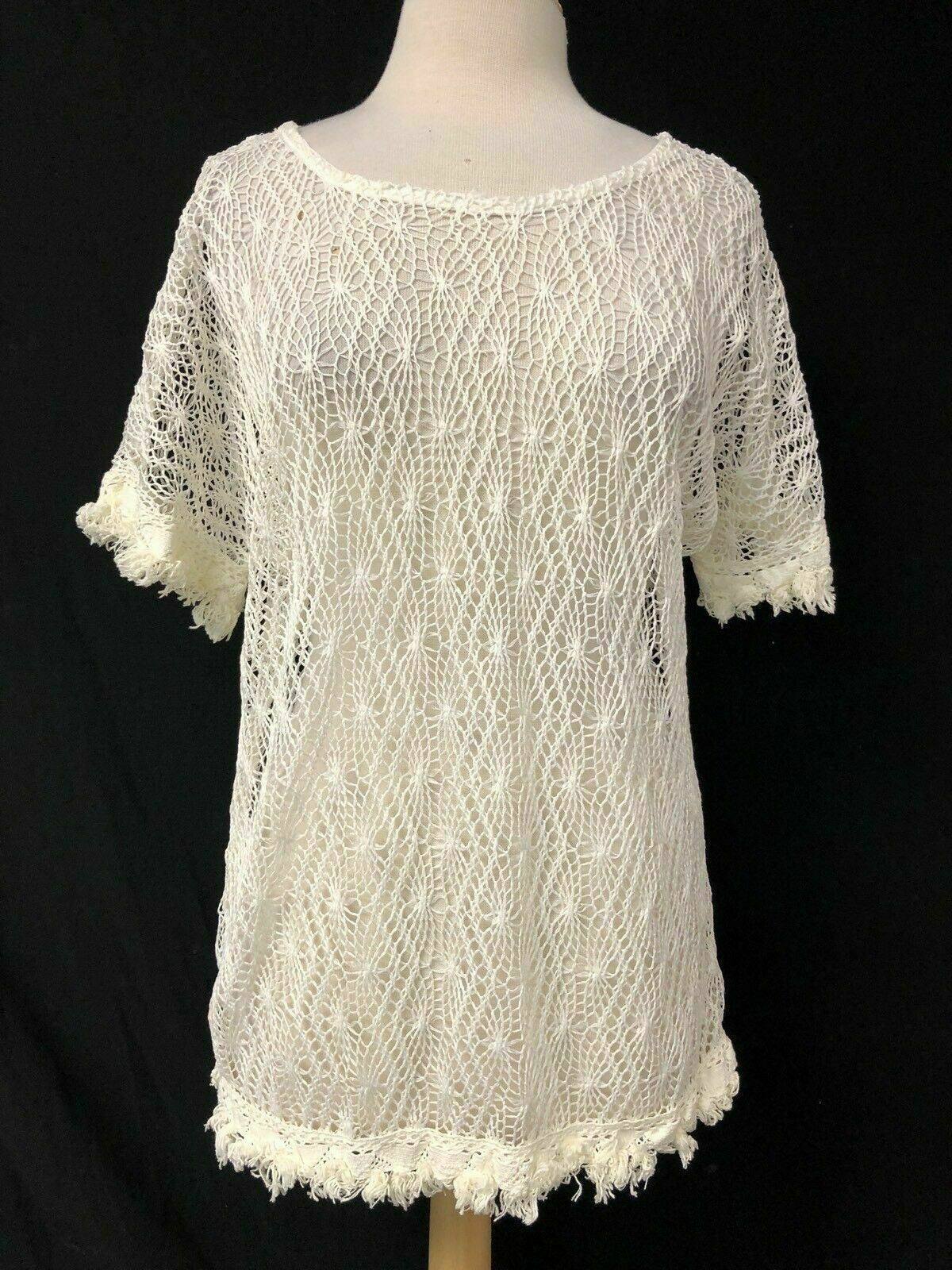 LILY BLEU WOMEN'S BEACH BIKINI COVER UP WHITE WOVEN L… - Gem