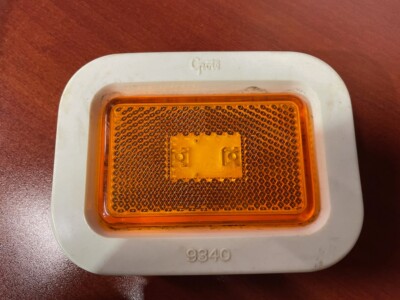 NEW Grote Amber Light and White grommet / bezel set 2x3 inch 9340 / ...