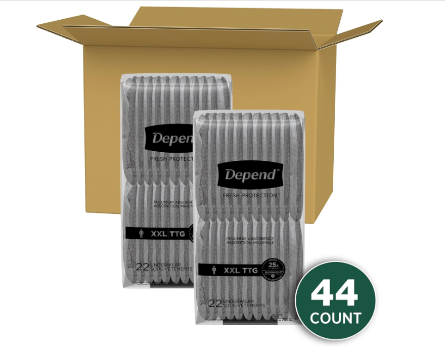 Depend Fresh Protection Adult Incontinence Underwear for Men XXL, 44ct ...
