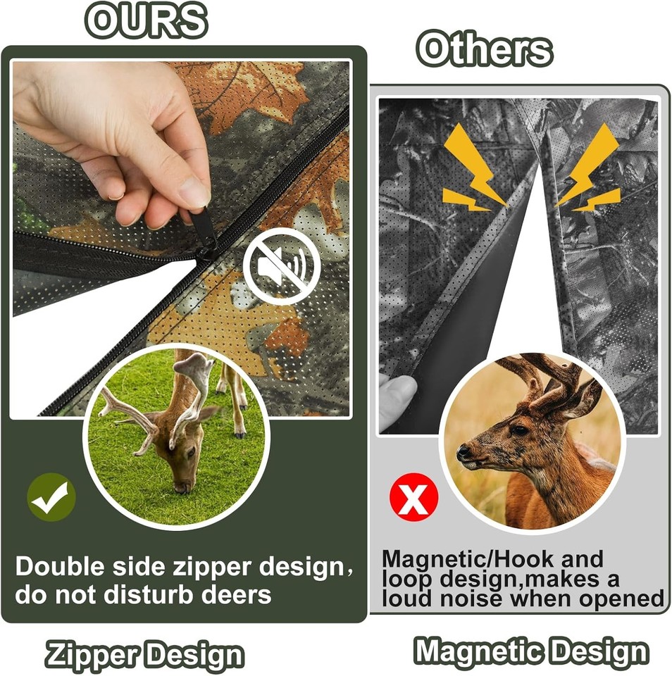 Hunting Tree Stand Blind, Ladder Stand Blind Kit for 2 Man Camo ...