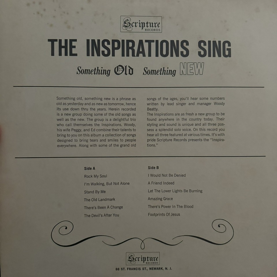 Southern Gospel LP Inspirations Sing Something Old Something New Ed ...